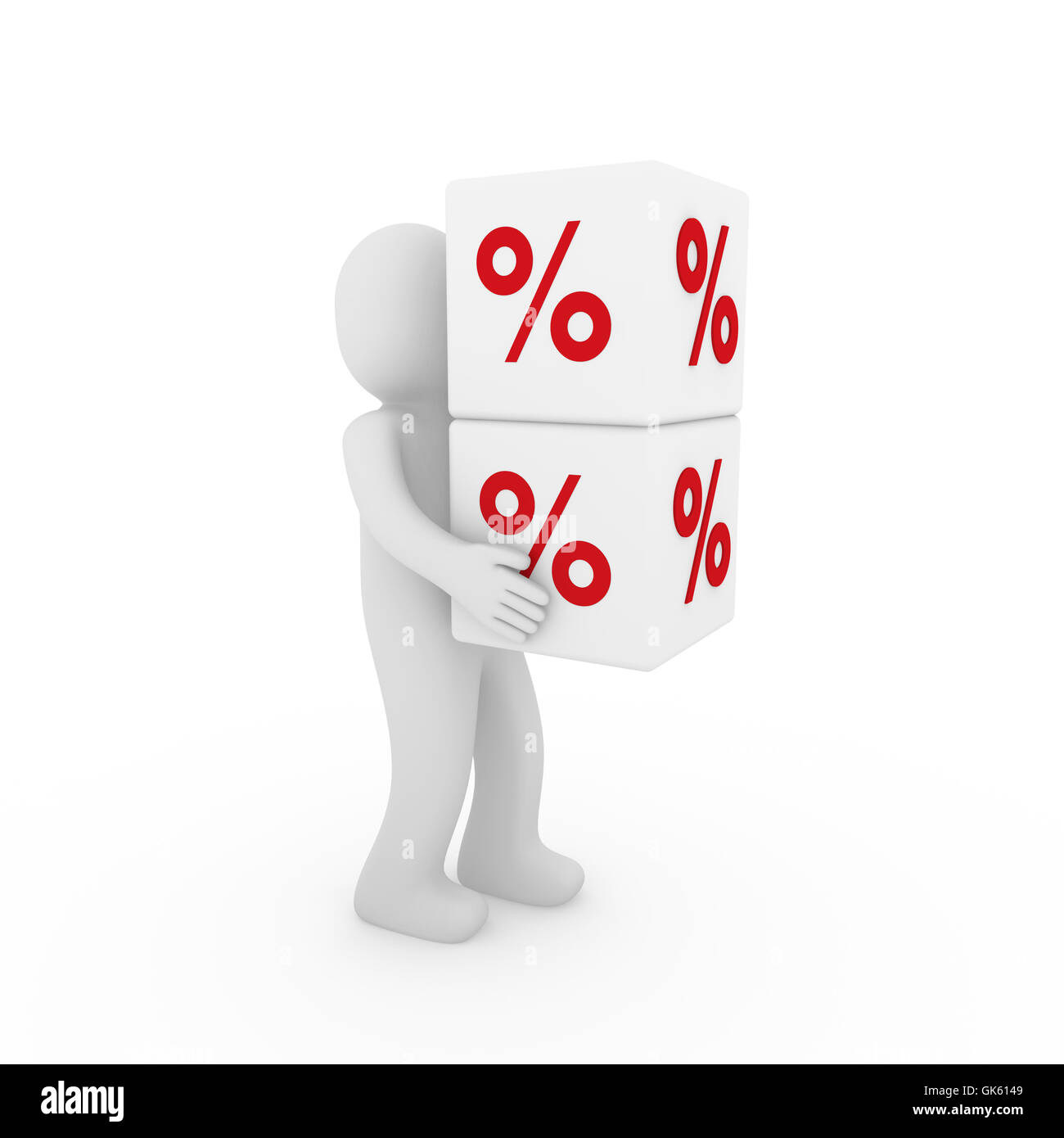 3d human sale cube red white Stock Photo - Alamy