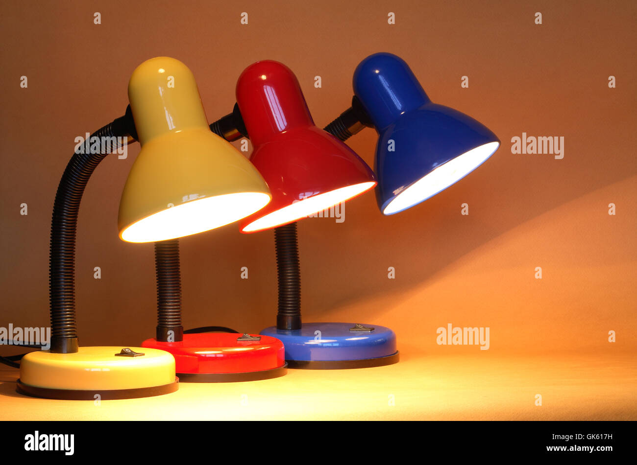 Three Desk Lamps Stock Photo - Alamy