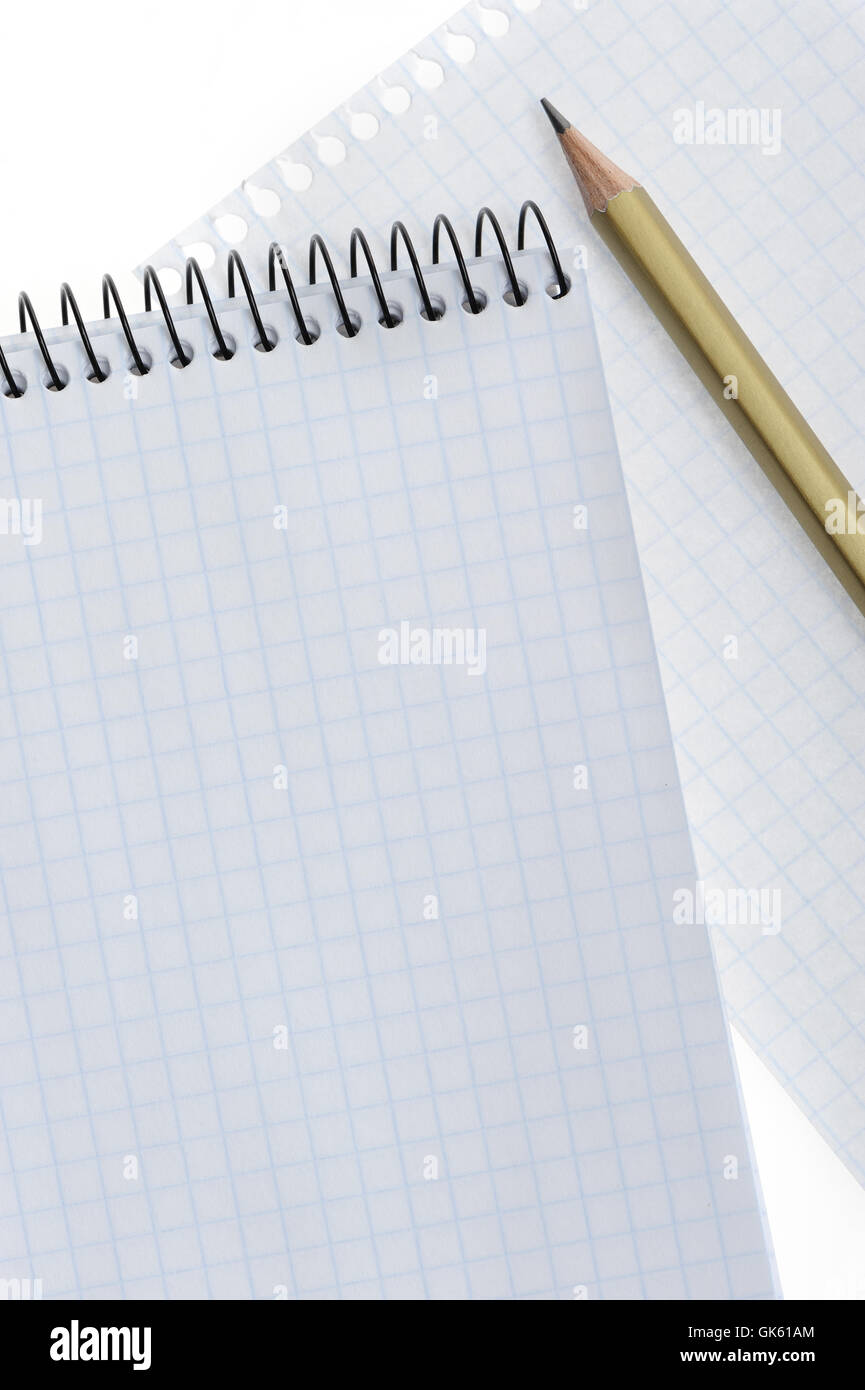 Notebook with pencil Stock Photo - Alamy