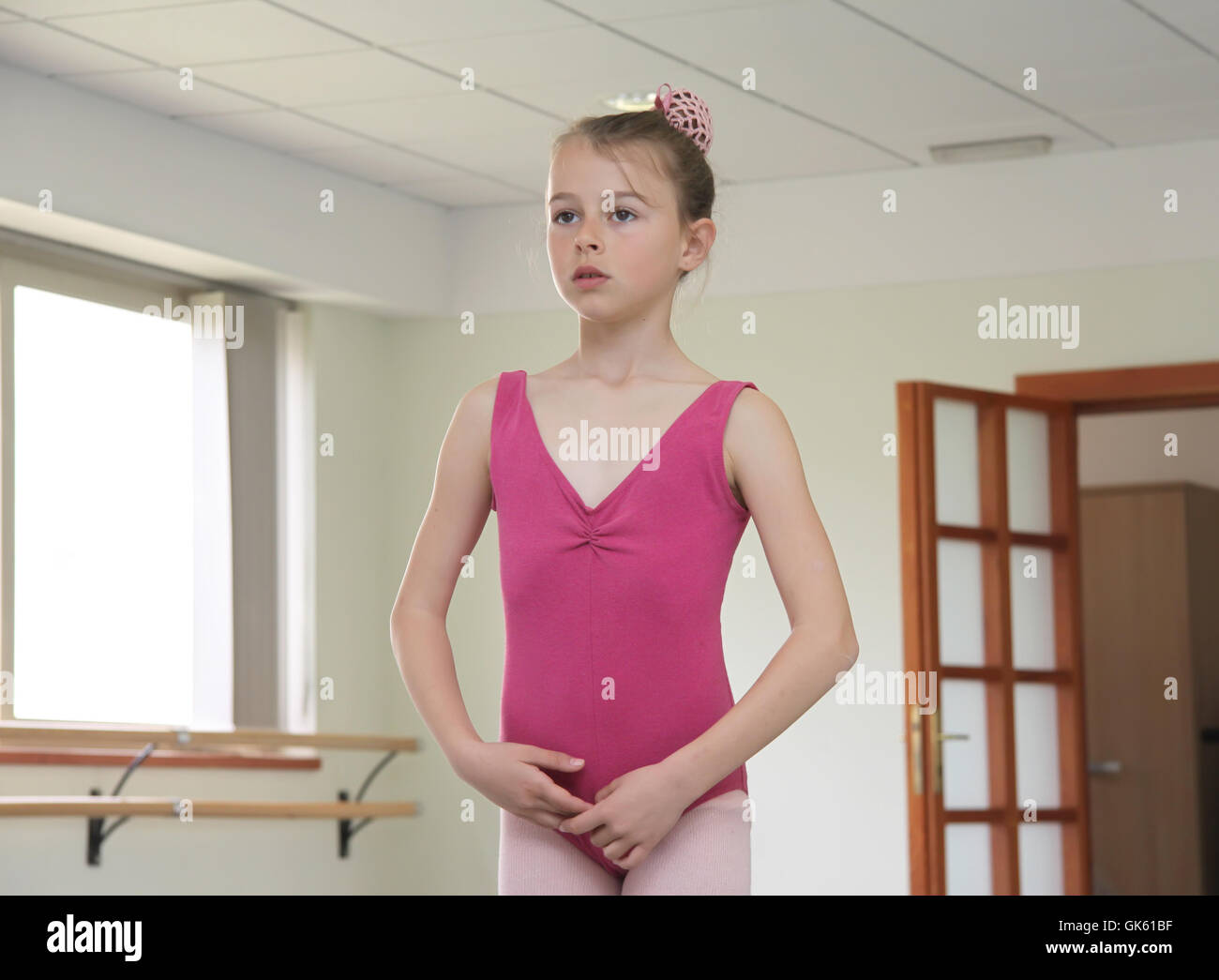 Ballet girl during ballet lesson Stock Photo - Alamy