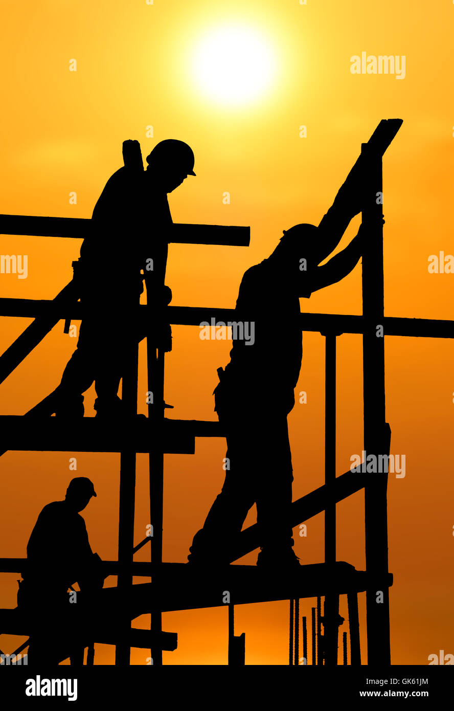 Construction workers under a hot blazing sun Stock Photo - Alamy