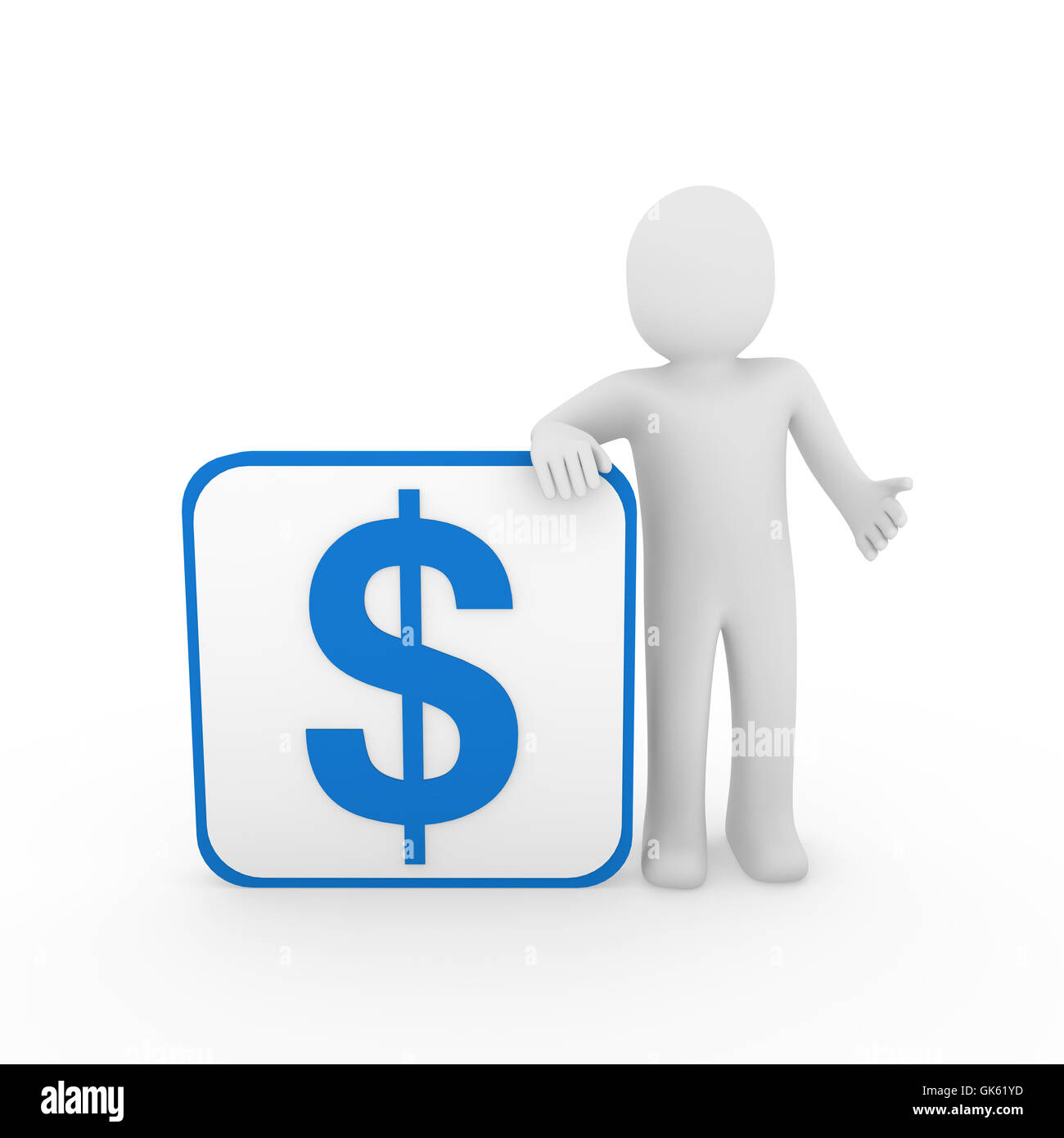 3d man dollar box Stock Photo - Alamy