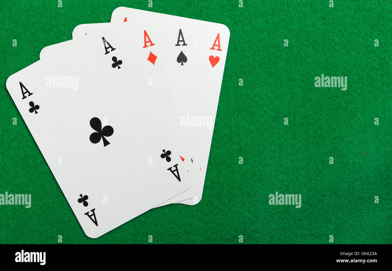 Playing cards four ace hi-res stock photography and images - Alamy