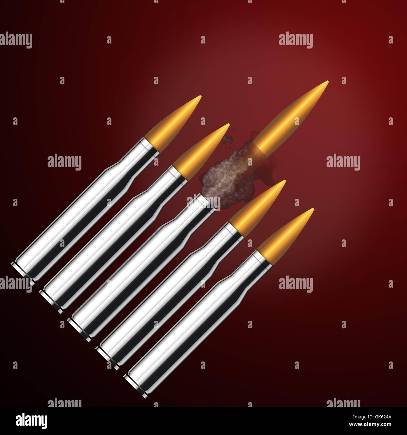 shot bullets with smoke Stock Photo - Alamy