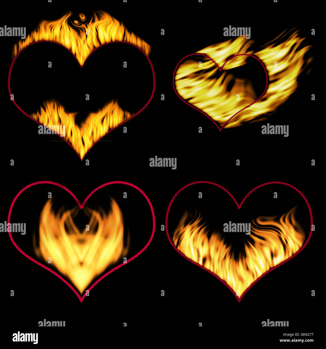 Hearts on fire set Stock Photo - Alamy