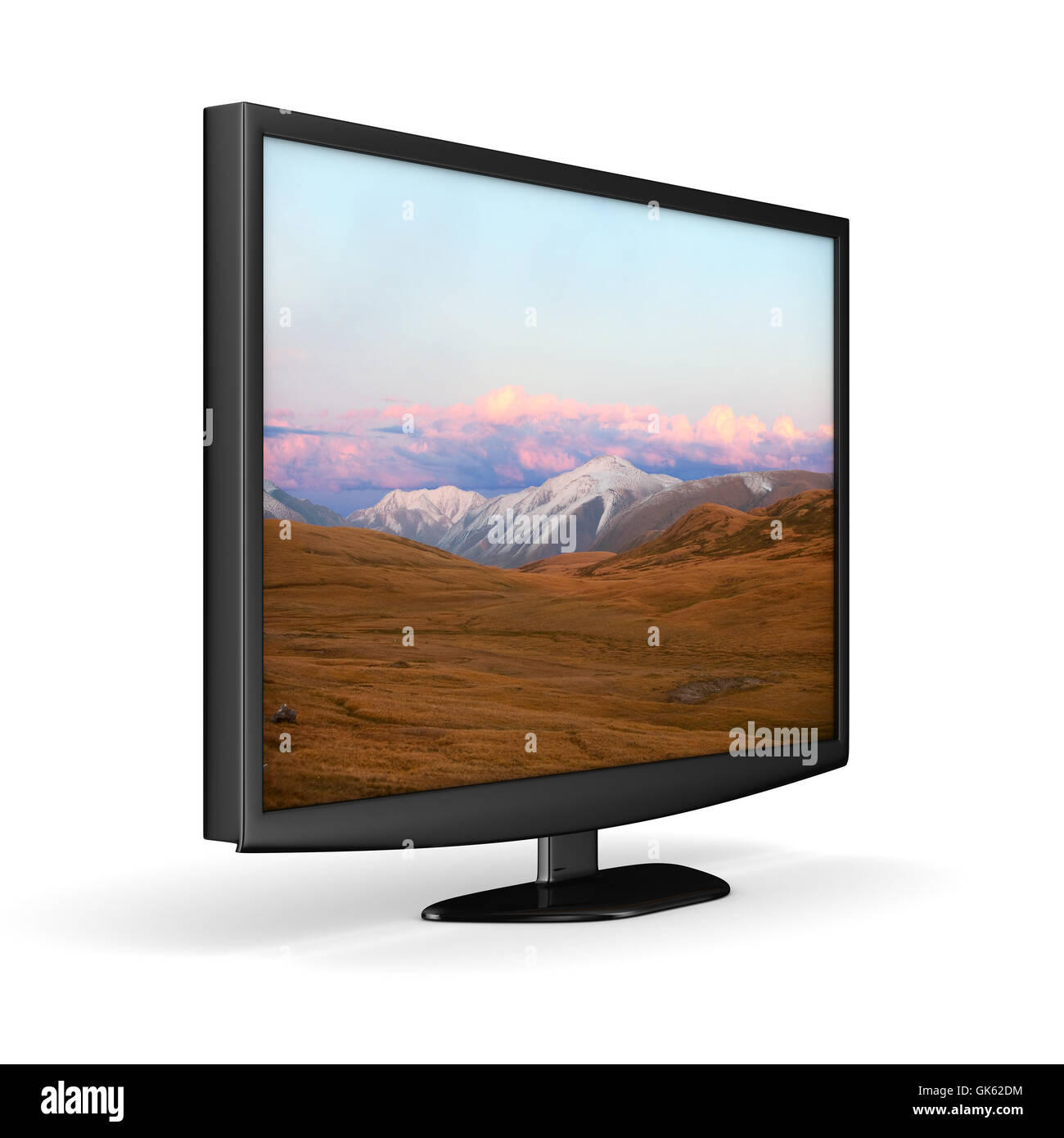 TV on white background. Isolated 3D image Stock Photo - Alamy