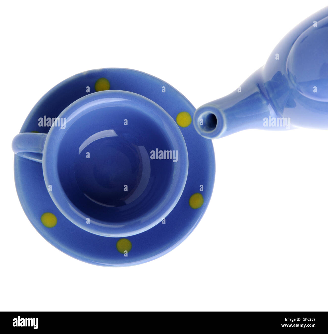 blue cups and teapot Stock Photo - Alamy