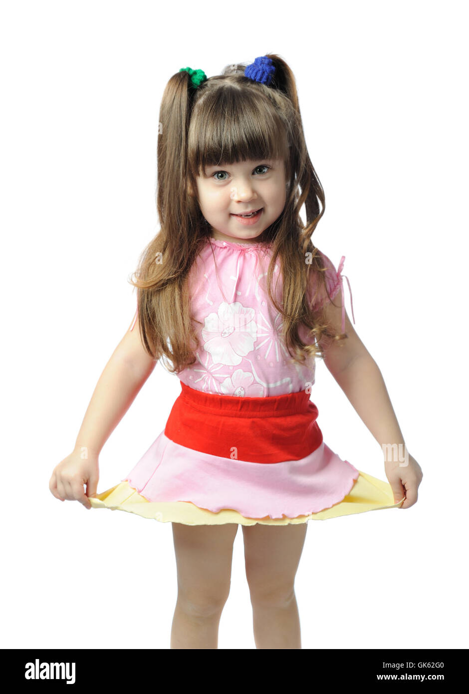 happy little girl isolated on a white Stock Photo - Alamy