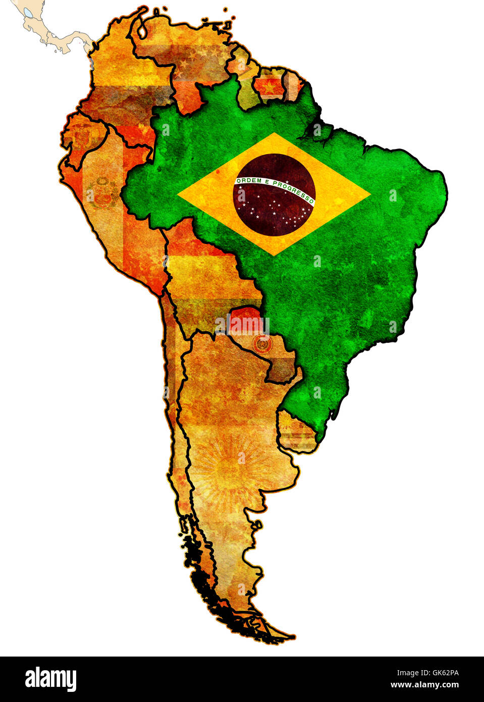 Brazil political map Cut Out Stock Images & Pictures - Alamy