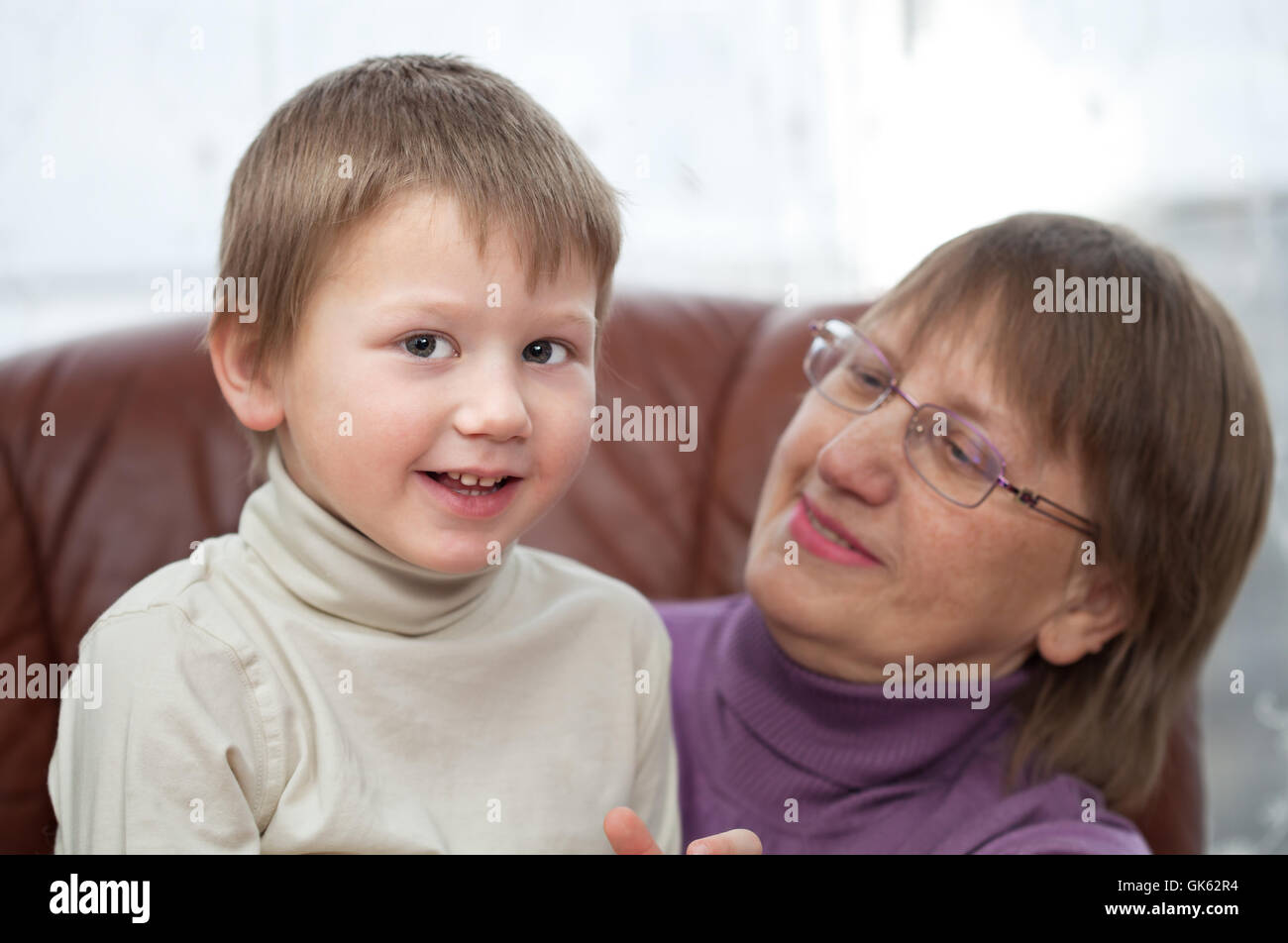 Grandon with his granny Stock Photo - Alamy