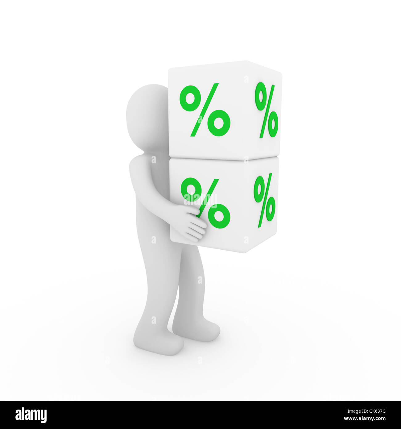 3d human sale cube green white Stock Photo - Alamy