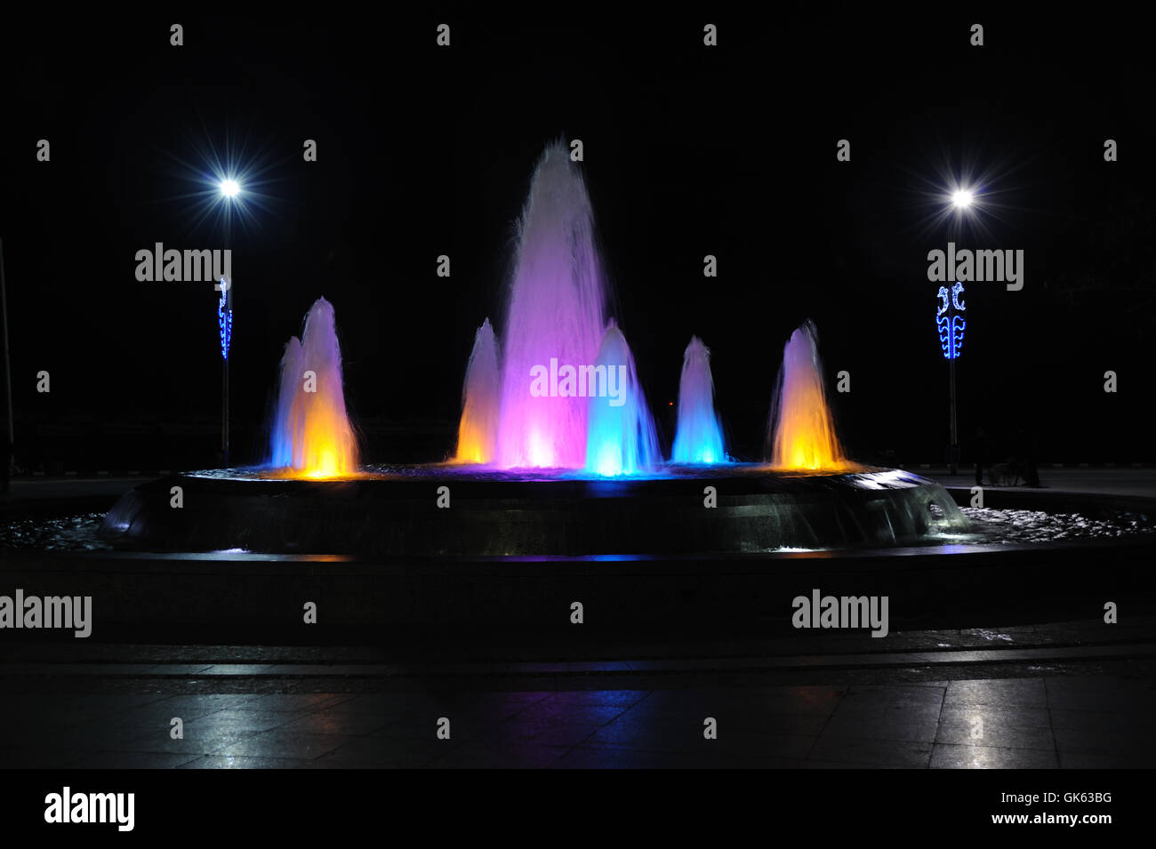 Beautiful night image fountain color hi-res stock photography and ...
