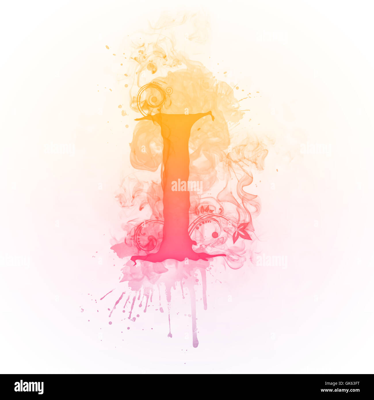 Fire Swirl Letter I Stock Photo - Alamy
