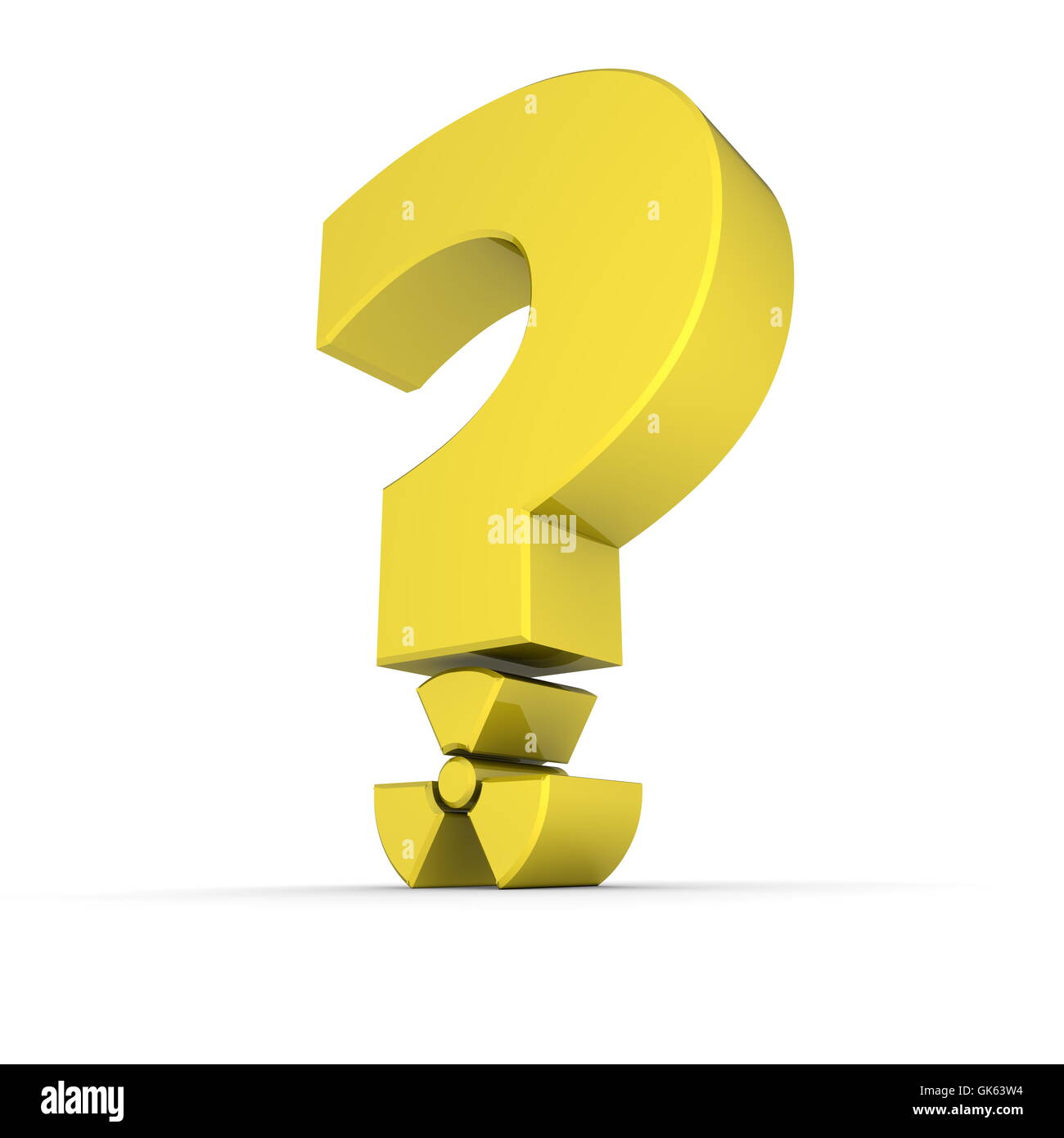 Yellow Nuclear Question Mark Stock Photo - Alamy
