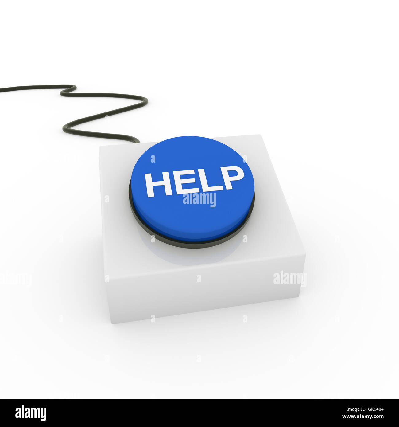 3d button help Stock Photo - Alamy