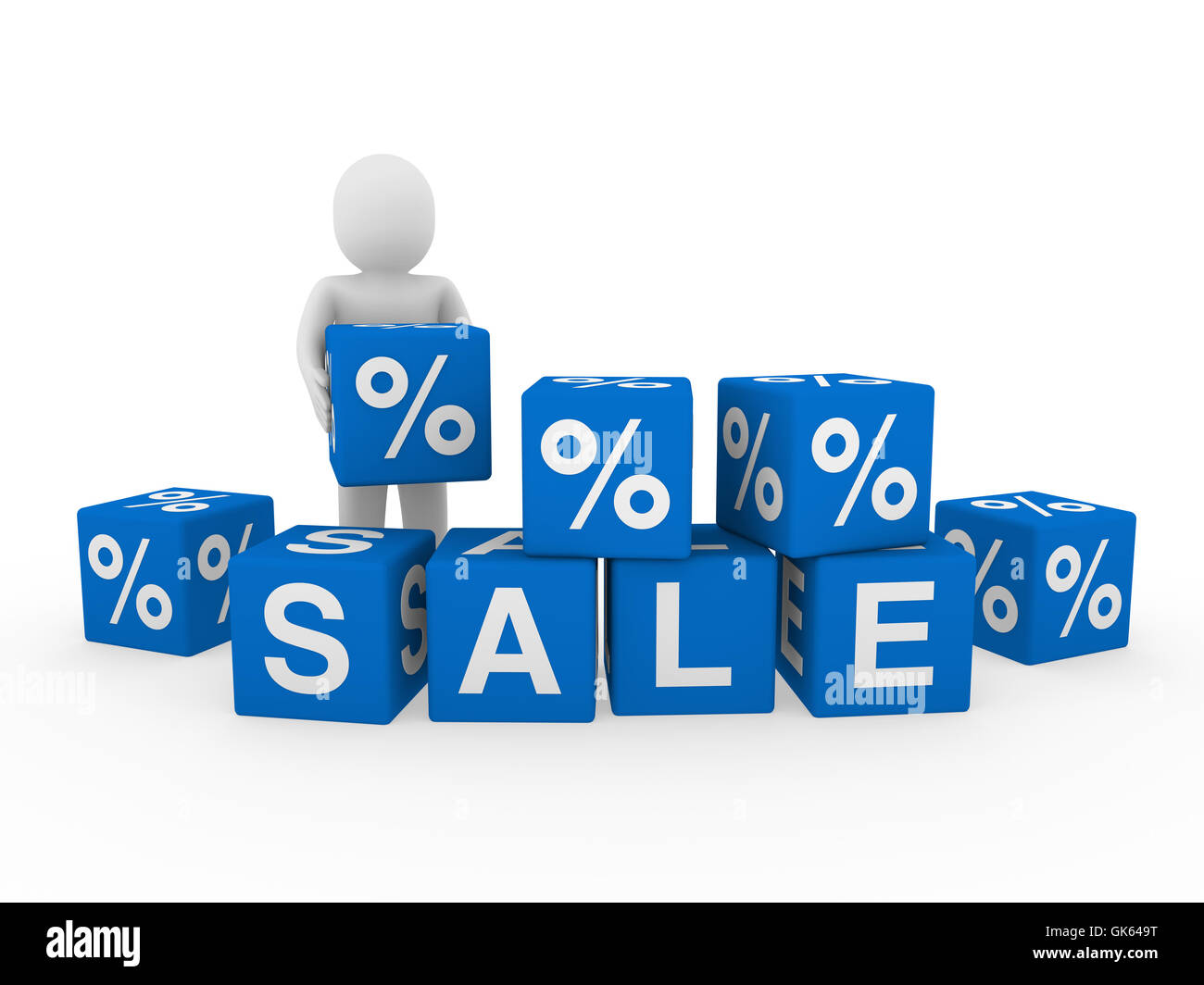 3d sale cube human Stock Photo - Alamy