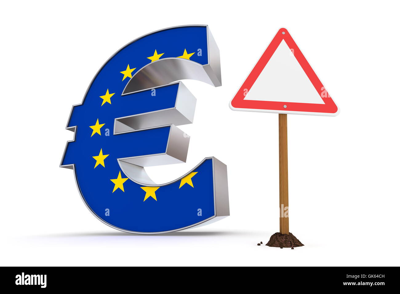 Euro with Triangular Warning Sign - European Union Flag Texture Stock ...