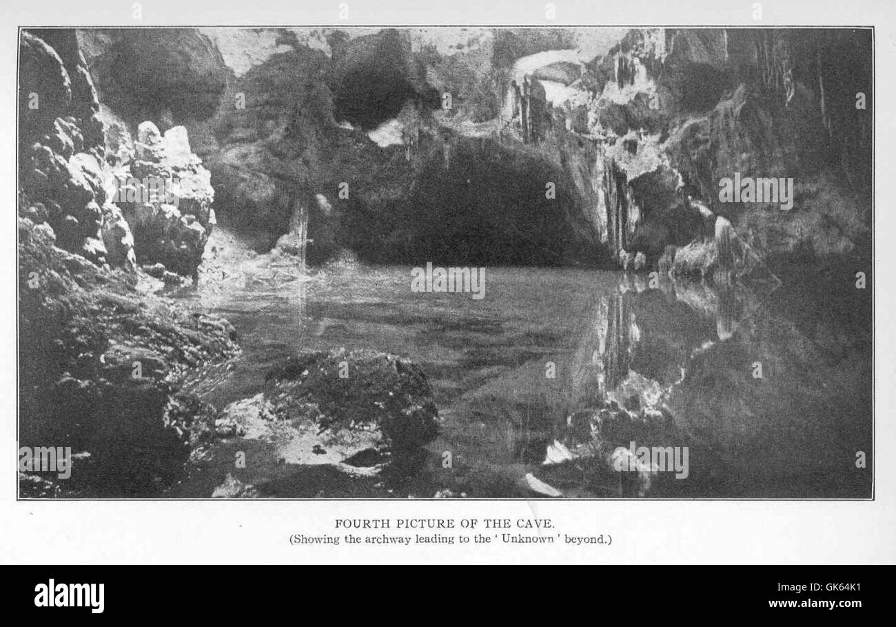 This fourth image from a cave exploration series depicts interior cave ...