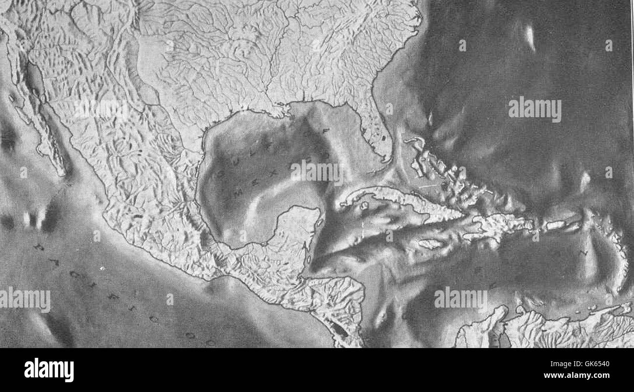 This relief map illustrates the topography of both the sea and land ...