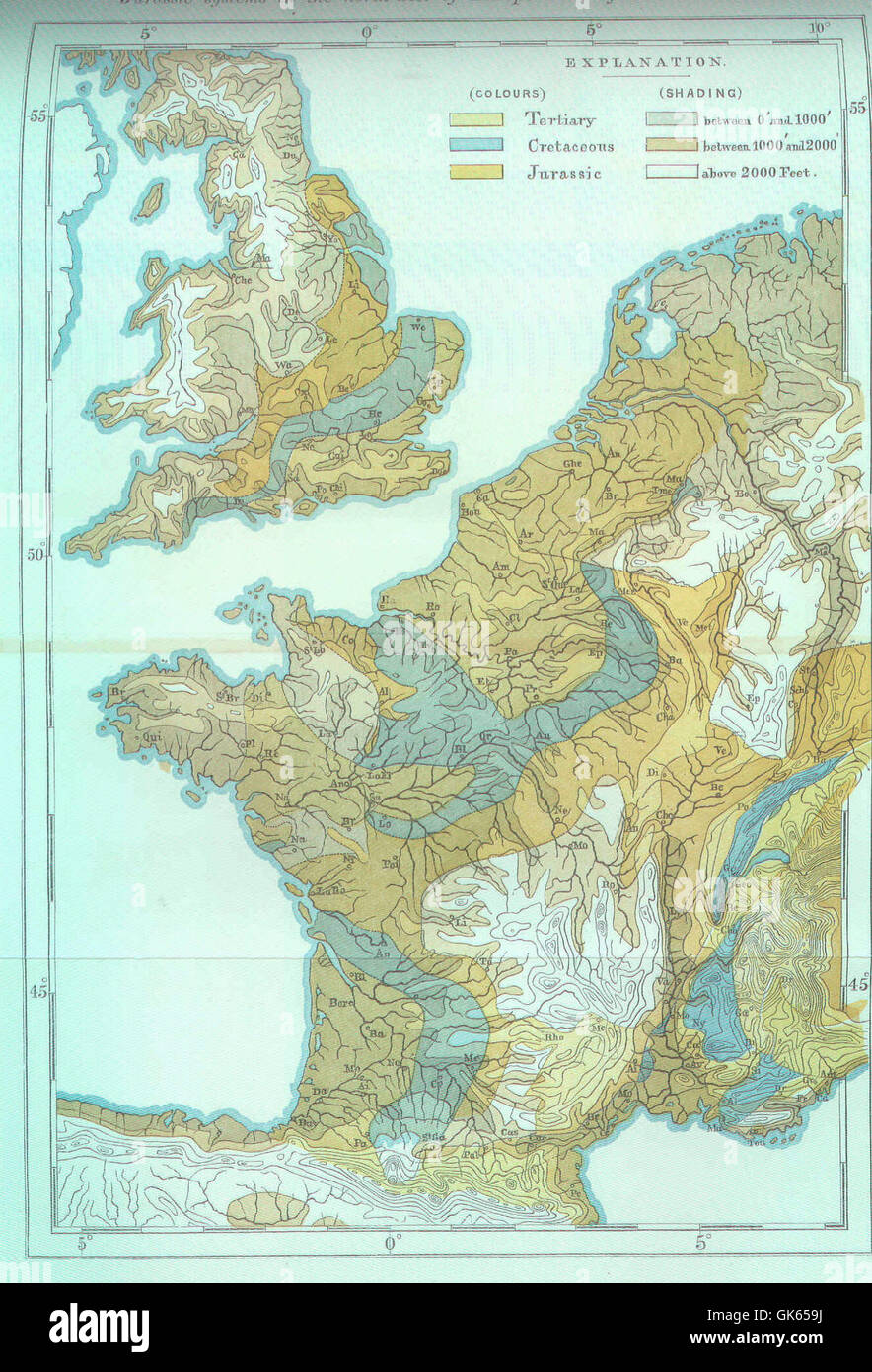 49369 Map showing the general distribution of the Tertiary, the ...