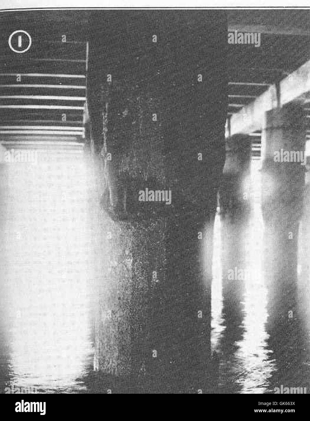 A concrete protected pile with a defective casing due to improper ...