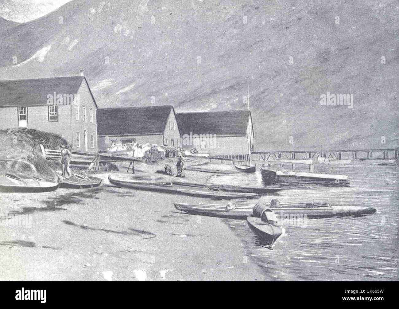 At Alitak Bay, the Kodiak Packing Company's cannery is depicted, with ...