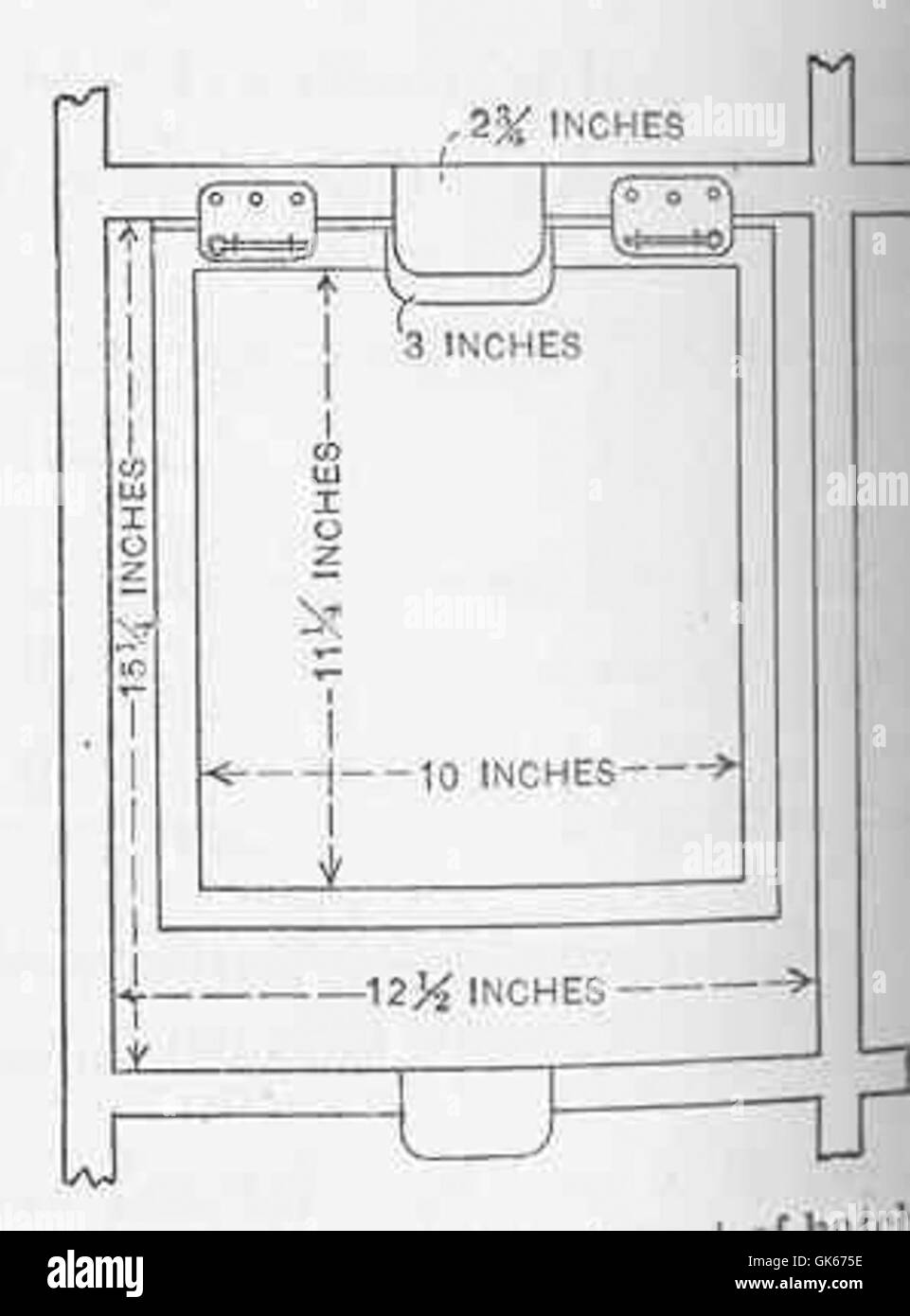 This image shows one compartment of a hatching tank with a hinged box ...
