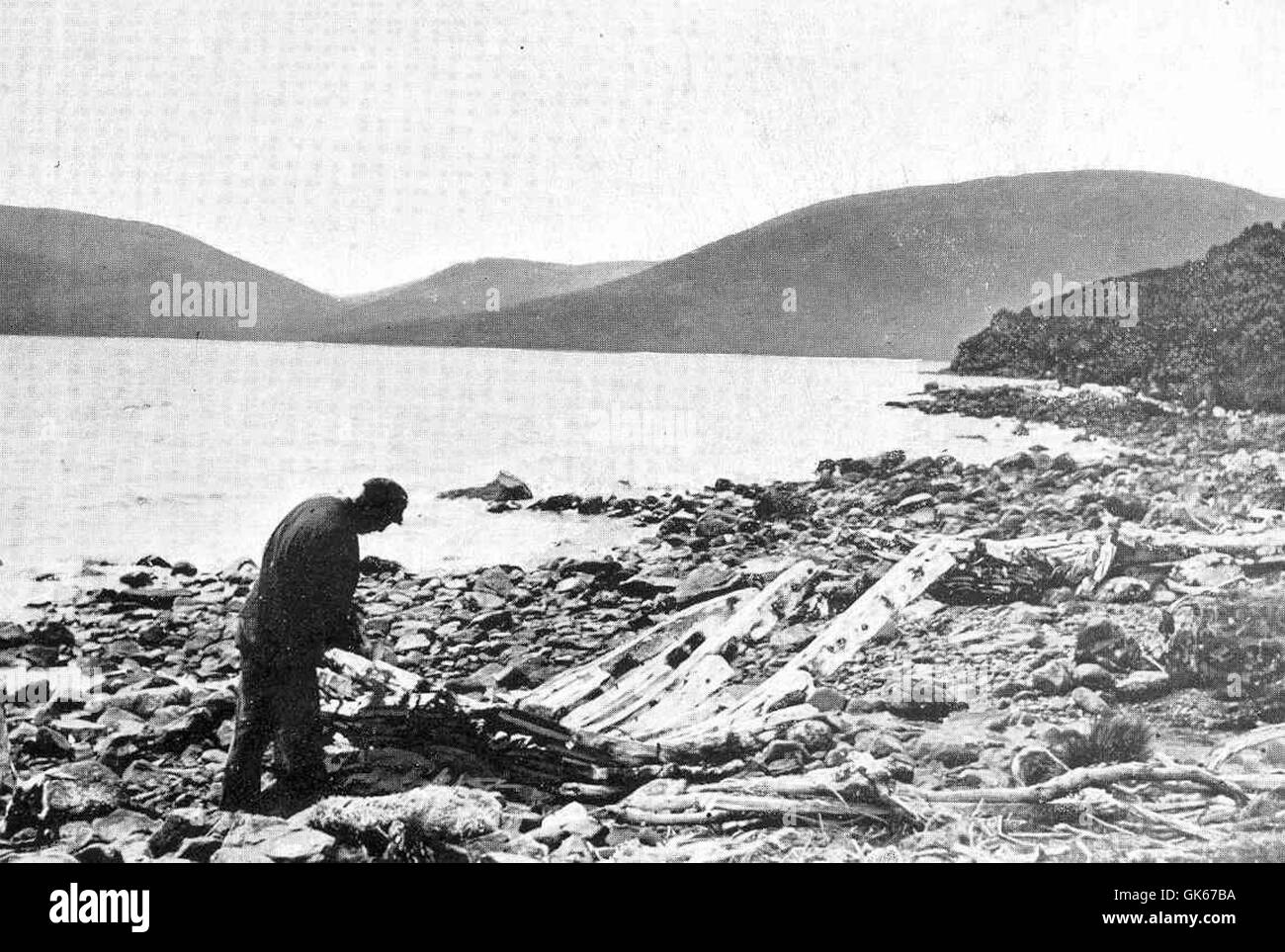 The remains of the *Grafton*, a historic shipwreck located in Carnley ...