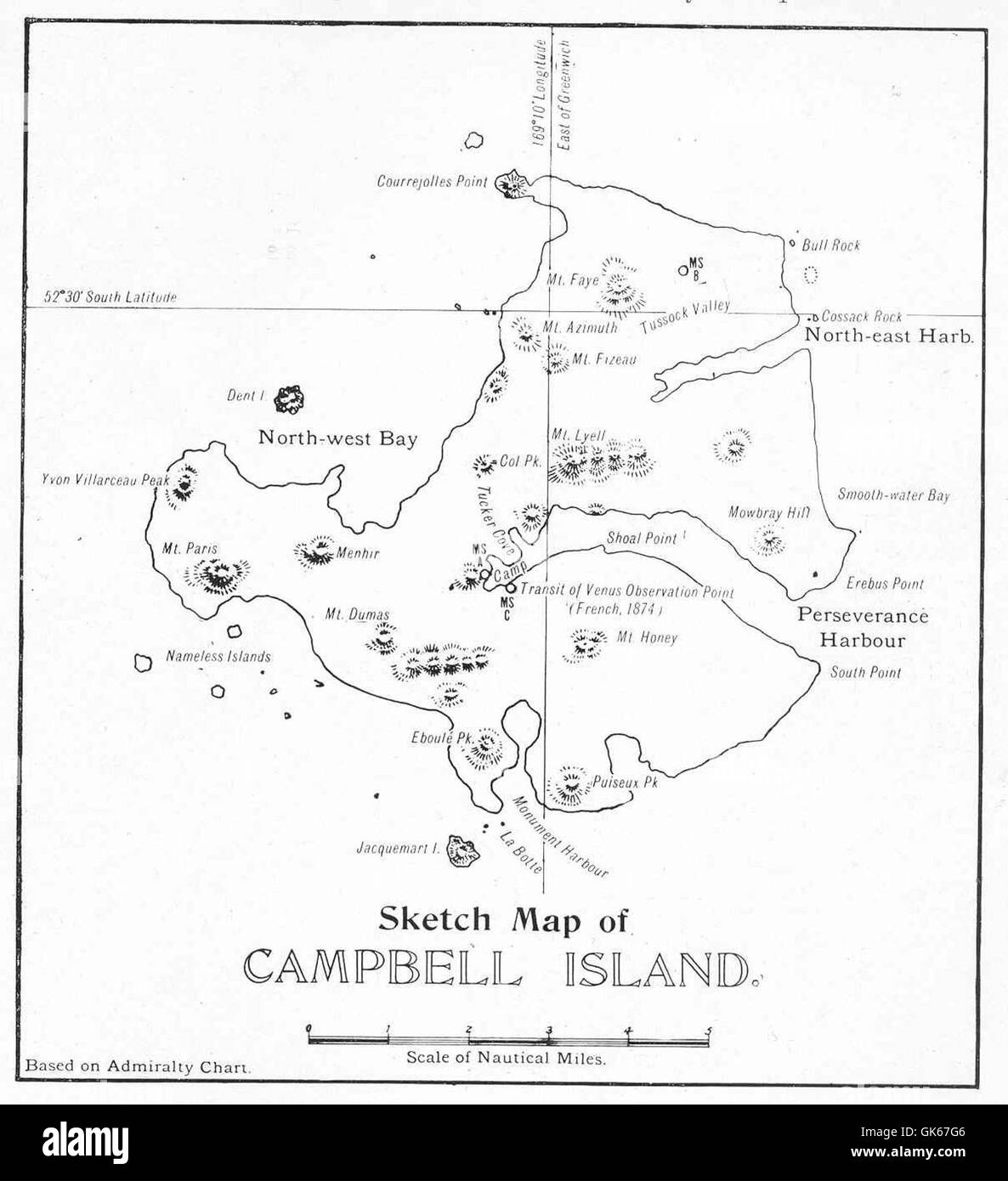 This sketch map of Campbell Island illustrates the geographical ...
