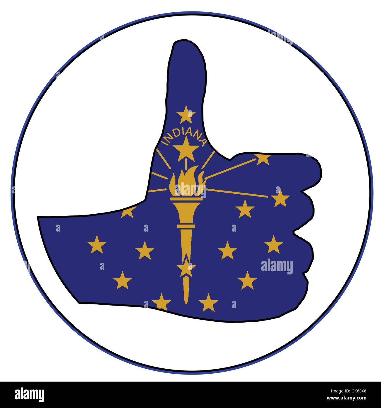 Indiana Flag hand giving the thumbs up sign all over a white background ...