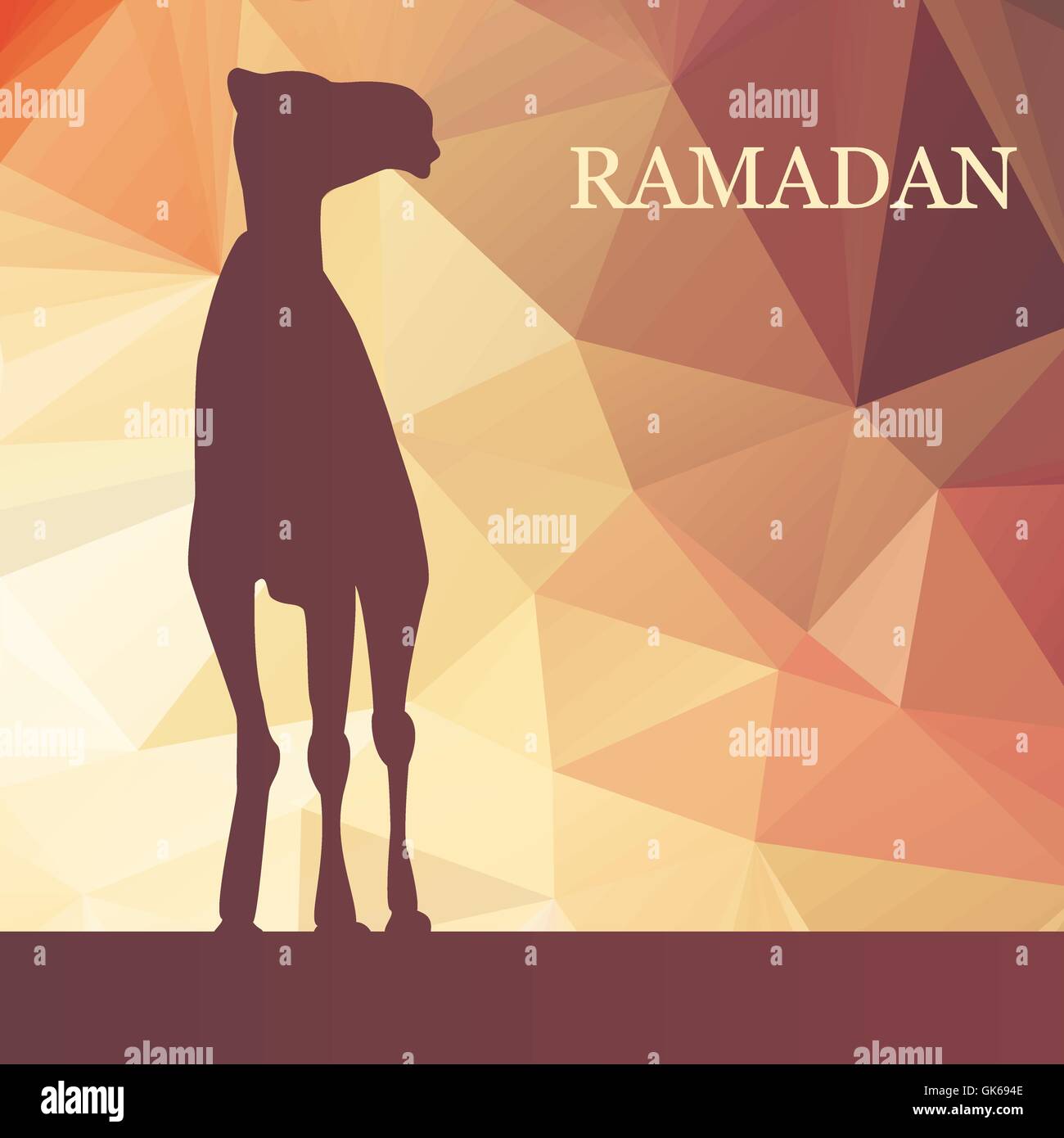 Ramadan greeting with camel, Islamic greeting card for Ramadan Kareem ...