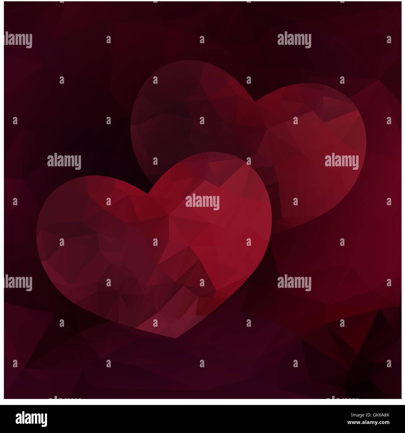 Triangle heart in vector, red love banner Stock Vector Image & Art - Alamy