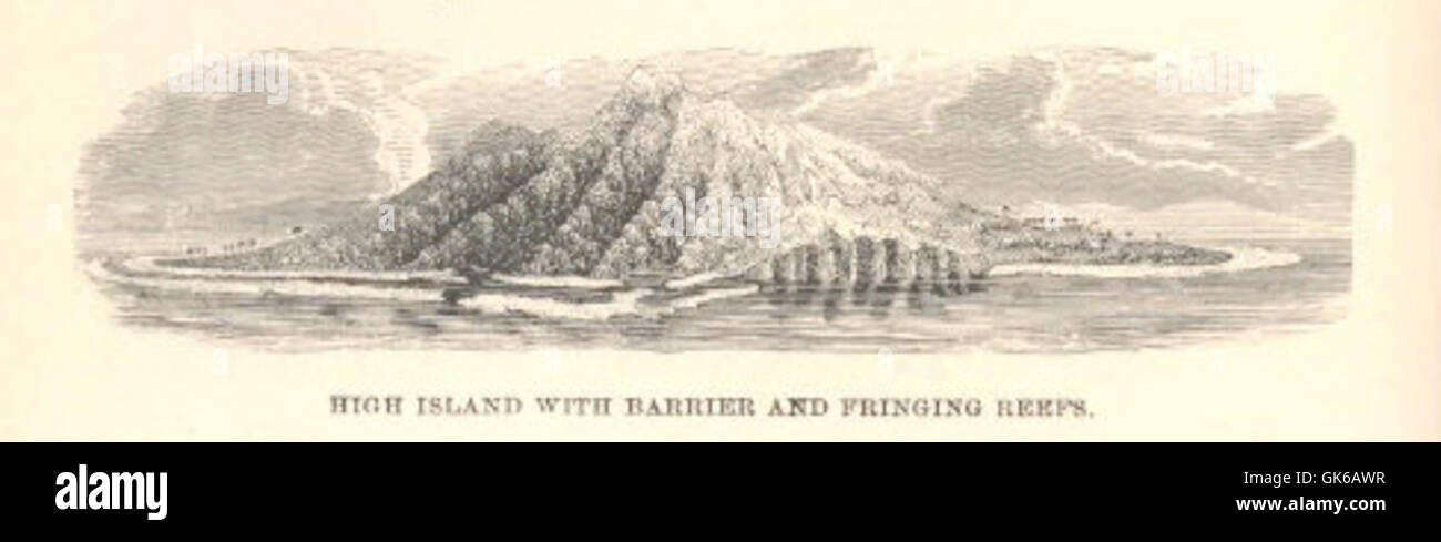 This illustration depicts High Island and its surrounding barrier and ...