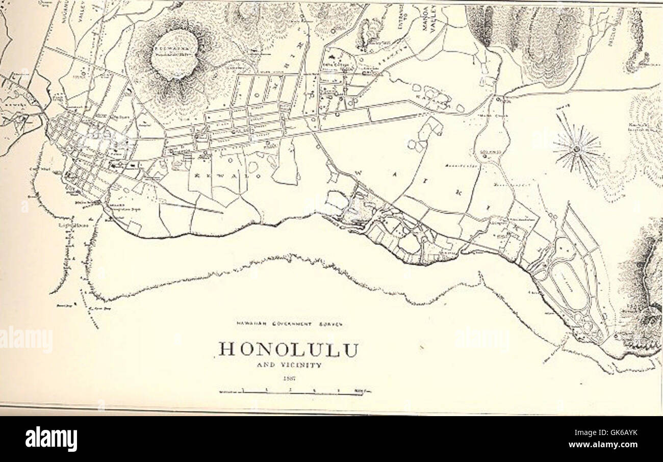 Old map of honolulu hi-res stock photography and images - Alamy