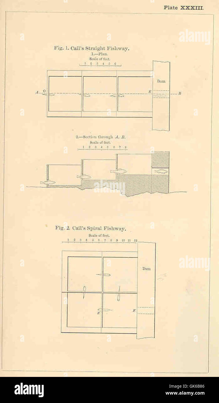 Call's Straight Fishway and Spiral Fishway are engineering designs used ...