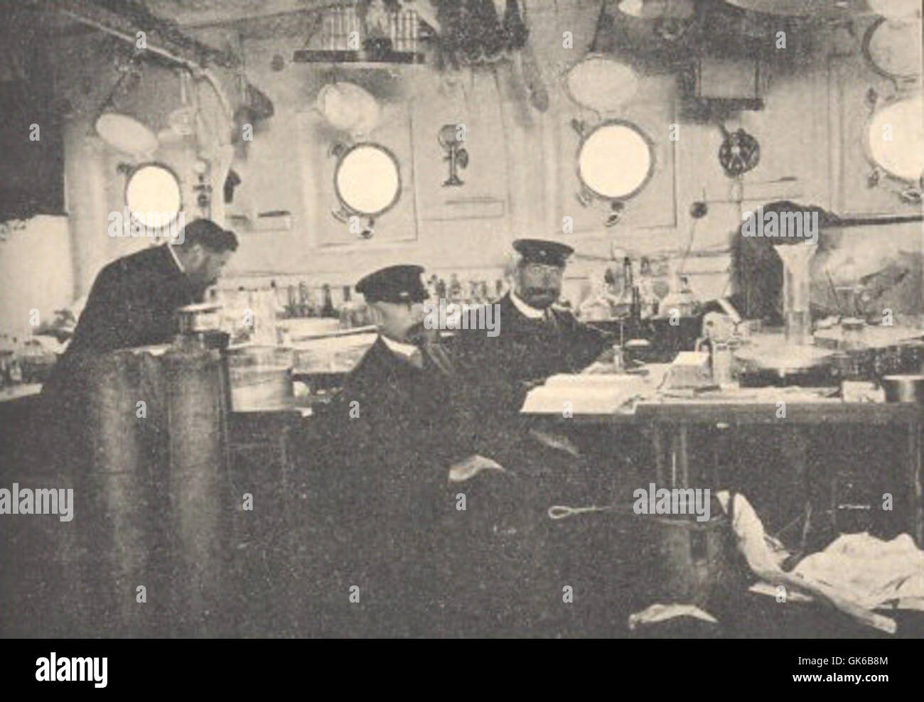 The photograph shows the Laboratoire de la Princesse-Alice, with a ...