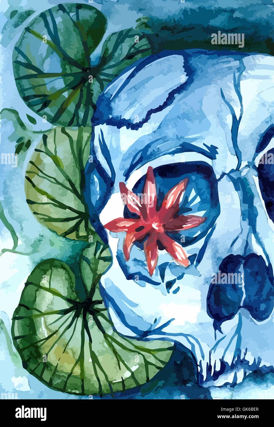 Skull rock water Stock Vector Images - Alamy