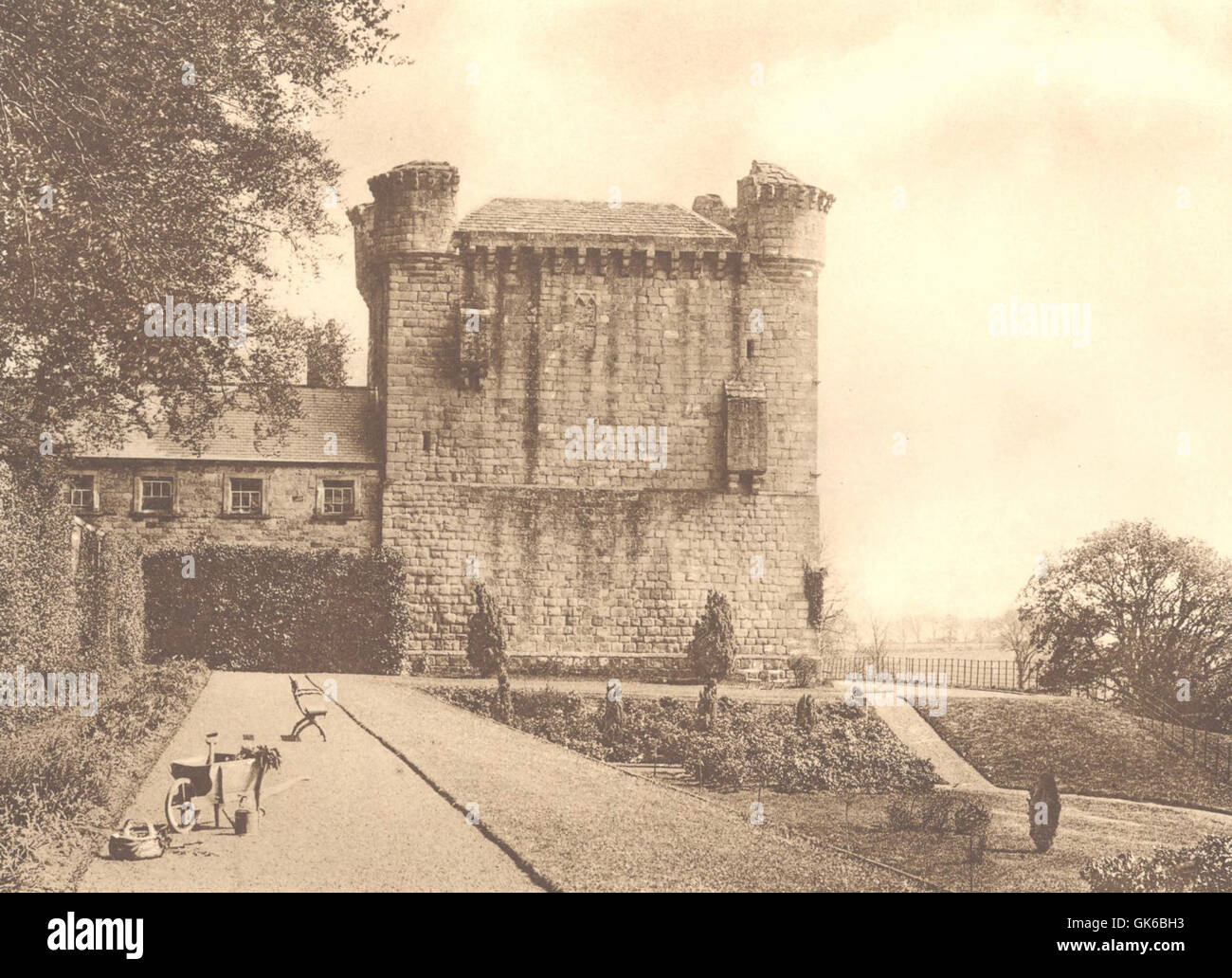 Peel Tower, located at Chipchase Castle in Northumberland, England, is ...