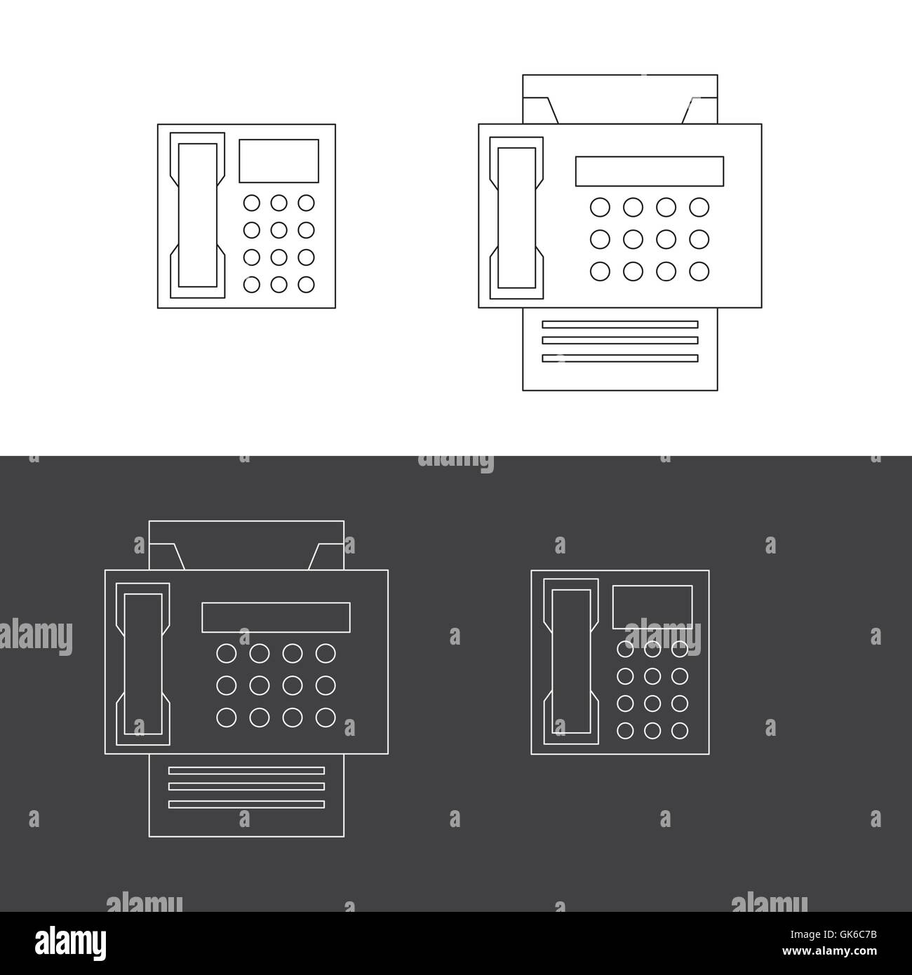 Telephone and fax vector icons in eps Stock Vector Image & Art - Alamy