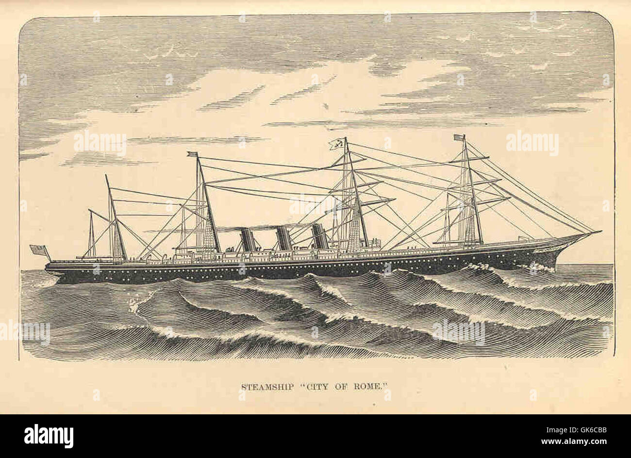 An image of the steamship 'City of Rome,' a notable vessel from the ...