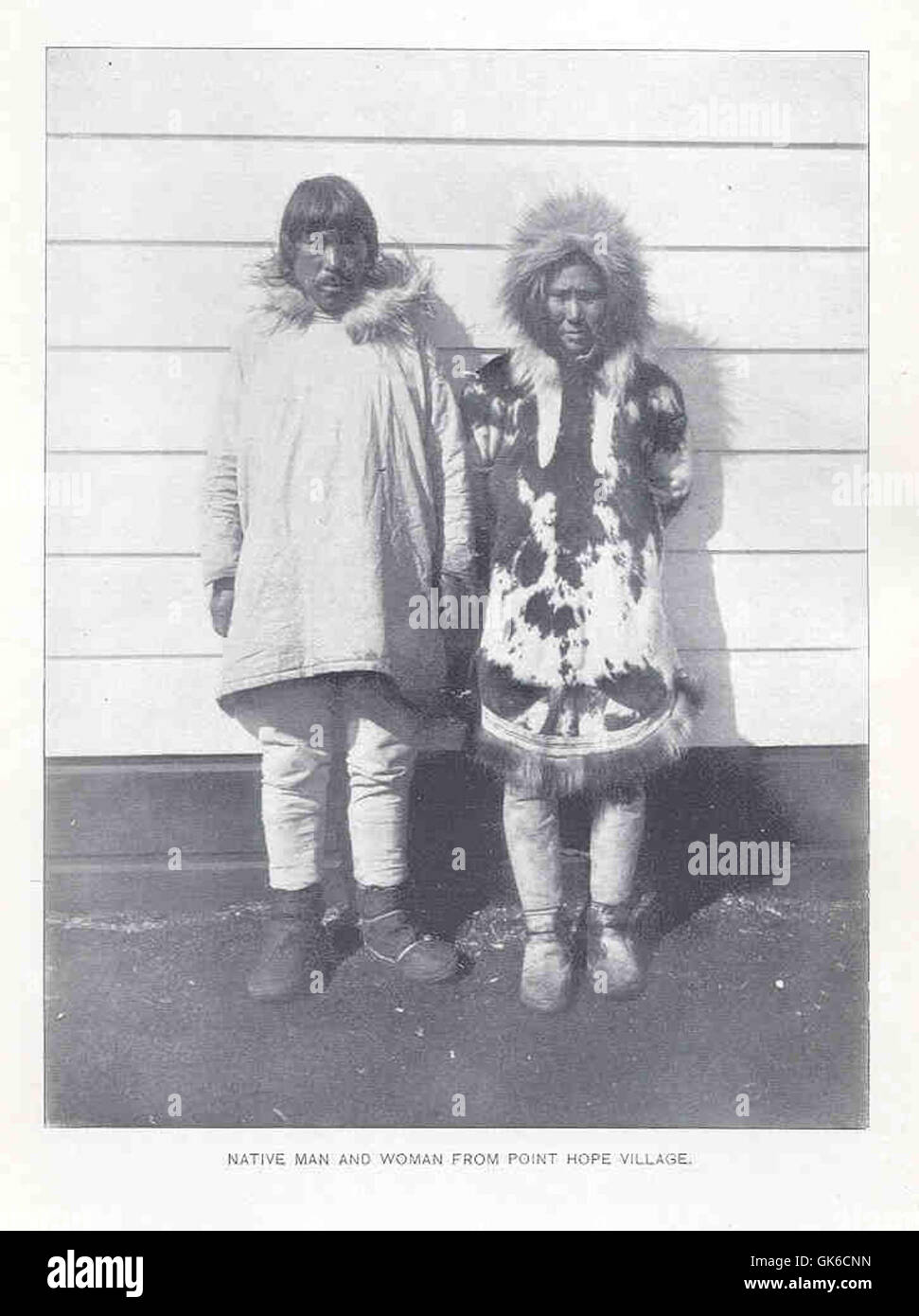 This photograph depicts a native man and woman from Point Hope Village ...