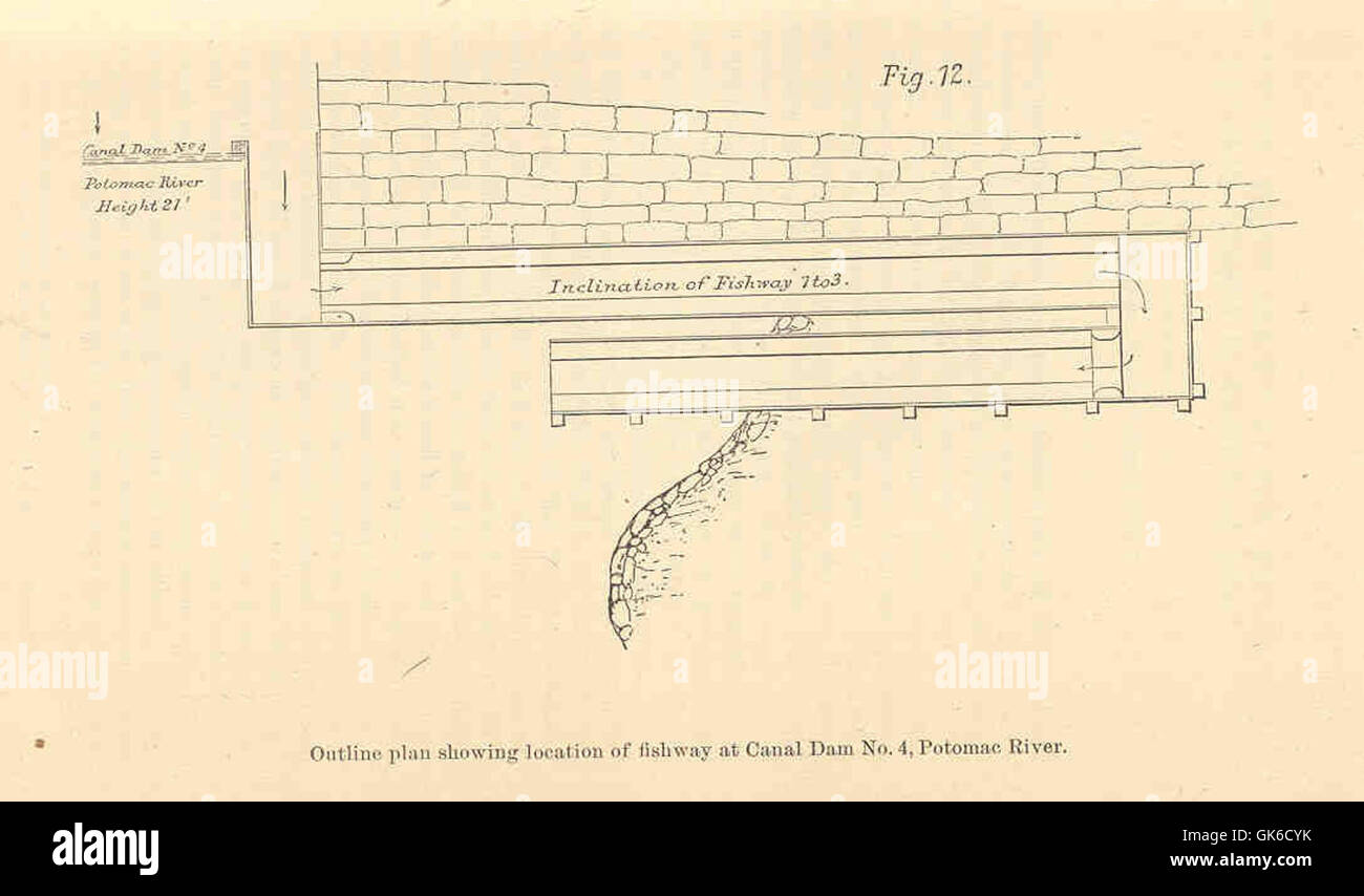 An outline plan depicting the location of a fishway at Canal Dam No. 4 ...