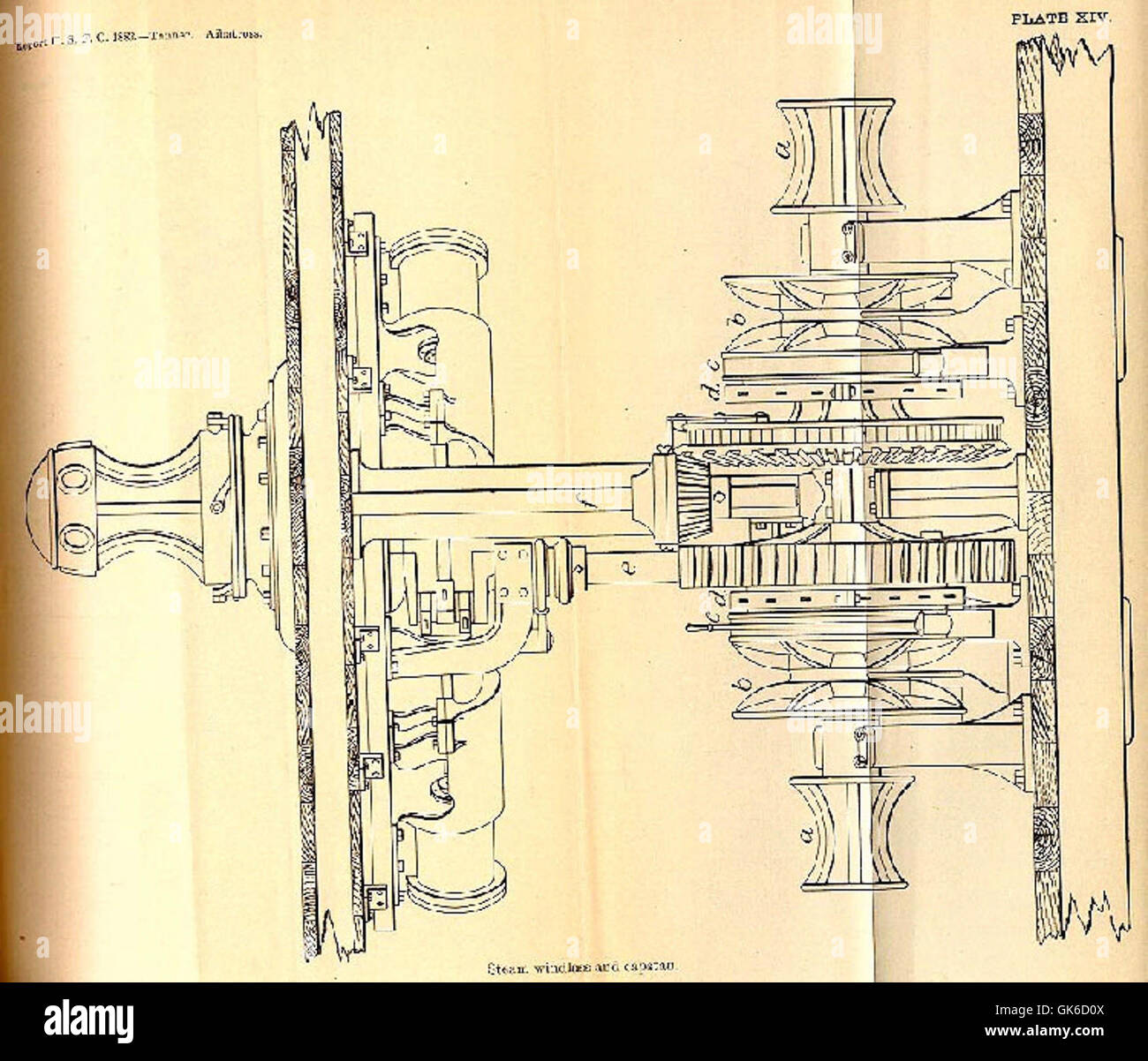 The steam windlass and capstan aboard the Albatross, a type of maritime ...