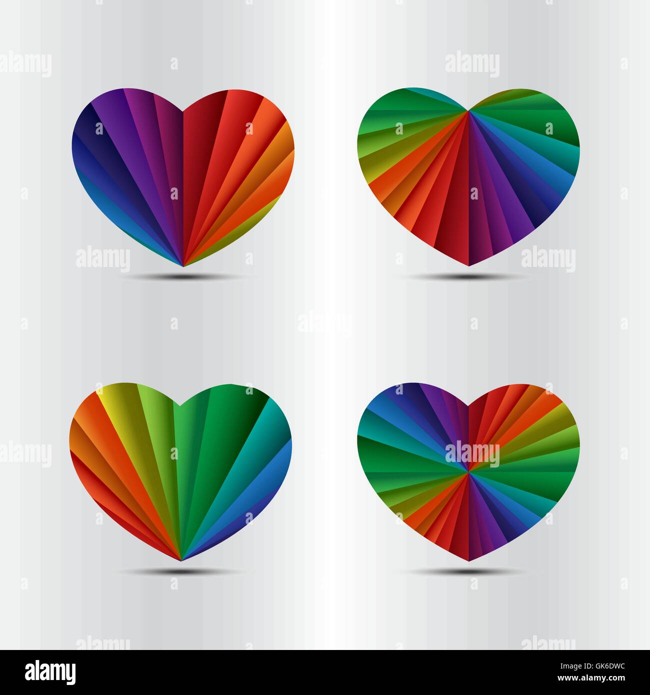 Bright vector rainbow celebration holiday banner with heart icon ...