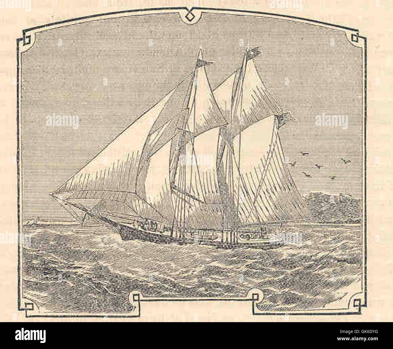 A historical depiction of a sailing ship, showcasing its elegant design ...