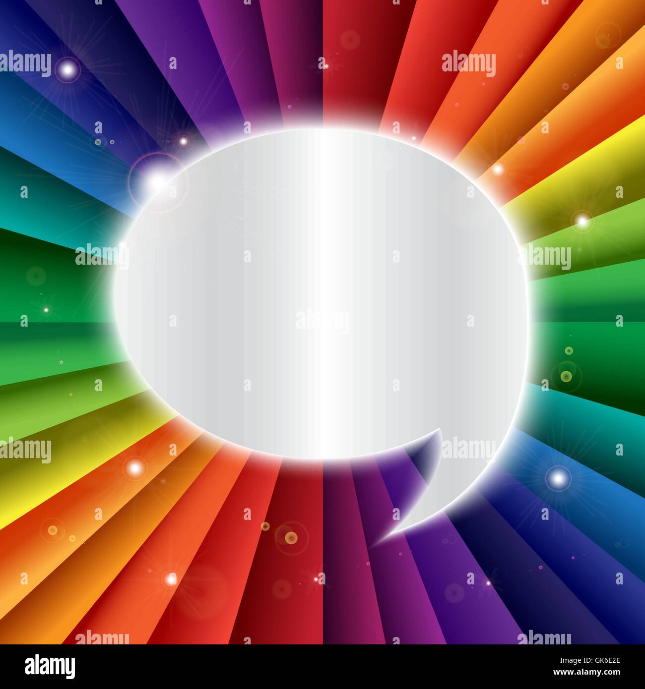 Bright vector rainbow celebration holiday banner with message icon ...