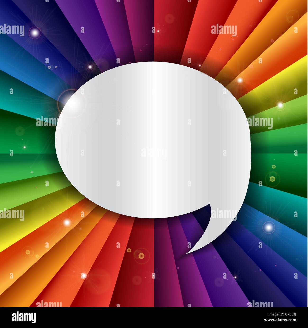 Bright vector rainbow celebration holiday banner with message icon ...
