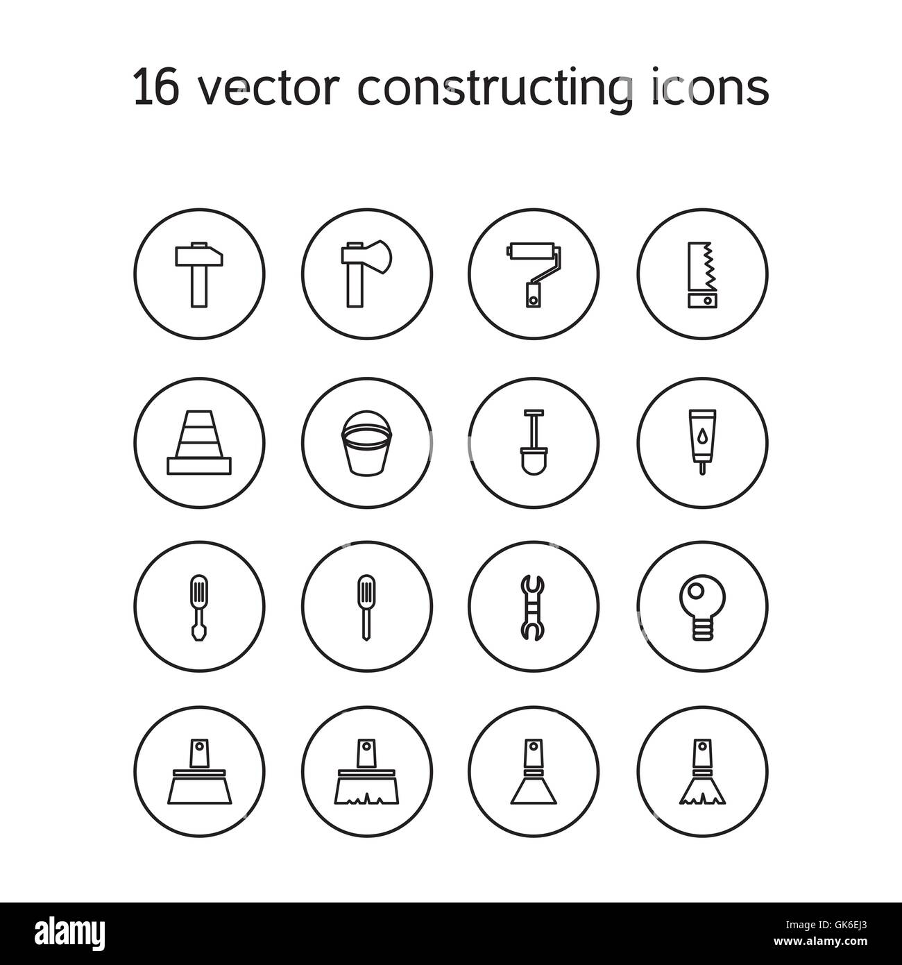 Constructing and building icons set. Repair symbols. Vector Stock ...
