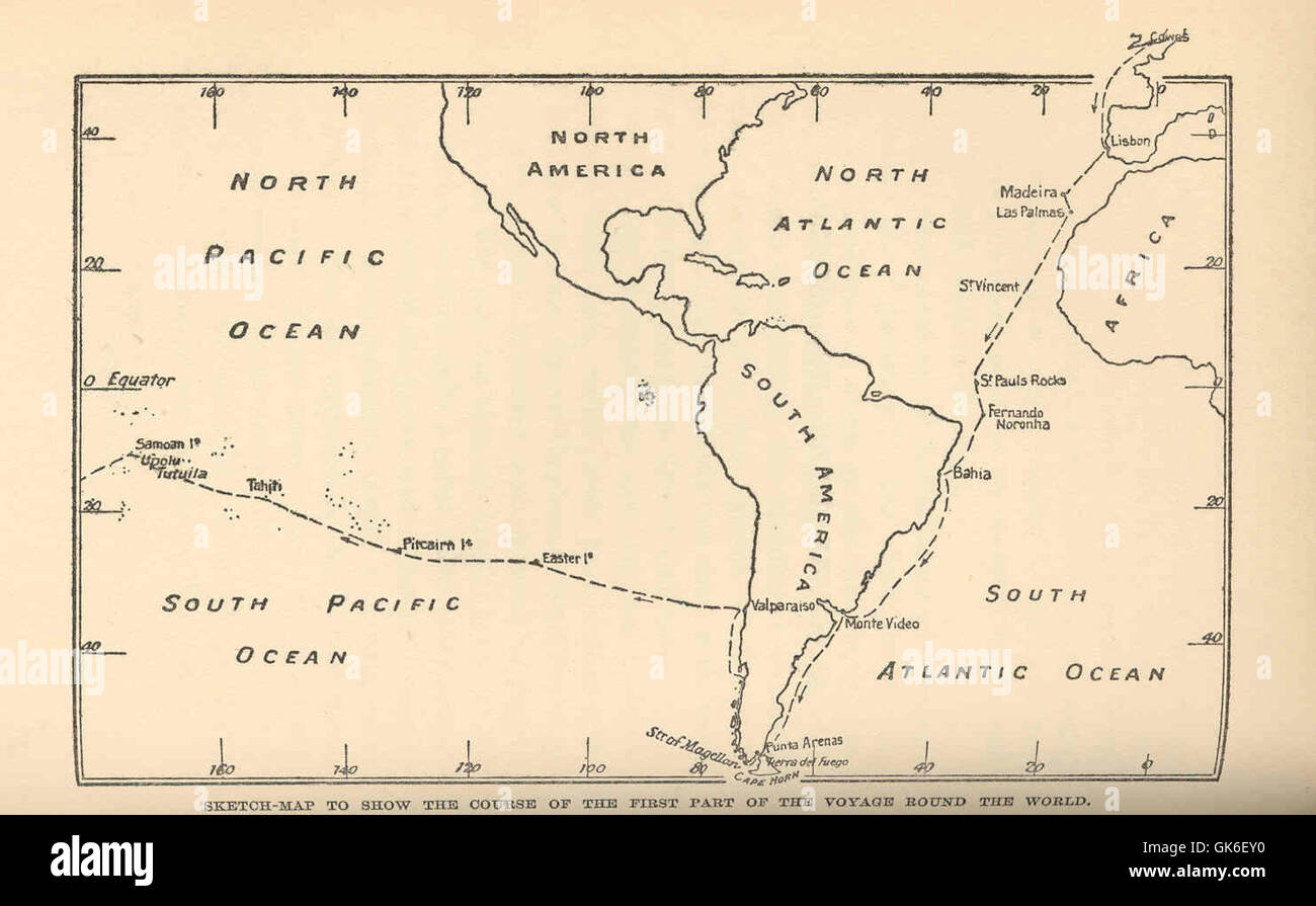 This sketch map illustrates the route taken during the early stages of ...