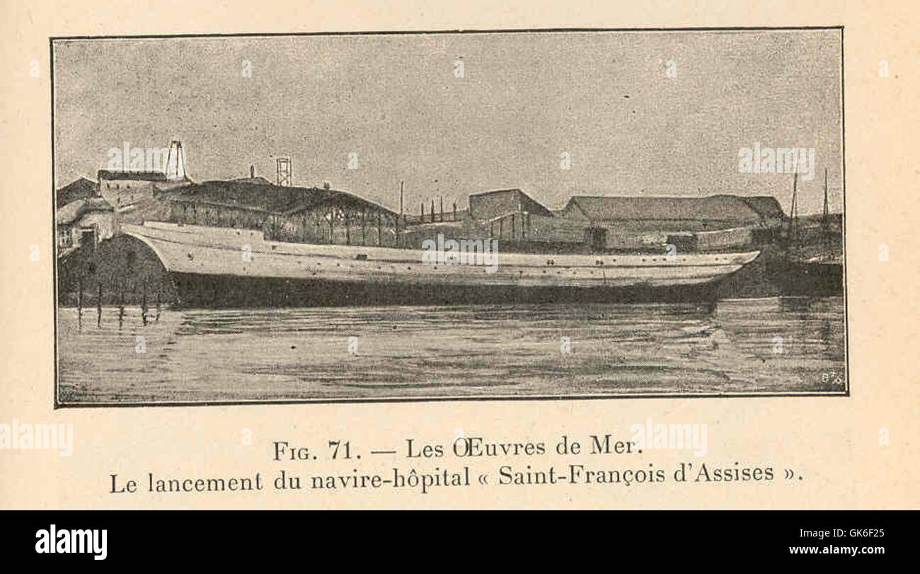 36599 Oeuvres de Mer Le lancement du navire-hopital 'Saint-Francois sAssises' Stock Photo - Alamy